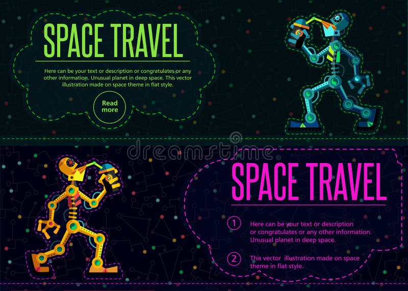 Deep Space. Robots Planet. Robot is Drinking Oil. Stock Vector ...