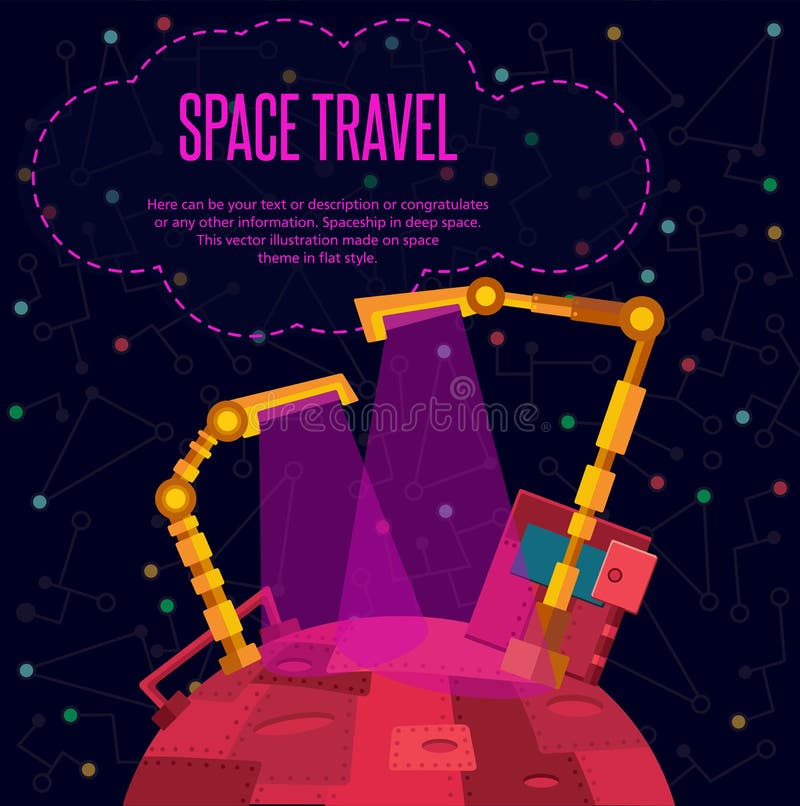 Deep space. Robots planet. stock vector. Illustration of cartoon - 56508883