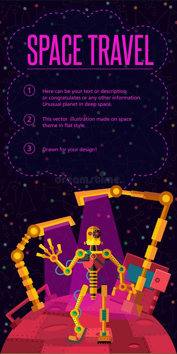 Deep space. Robots planet. stock vector. Illustration of landing - 56508920