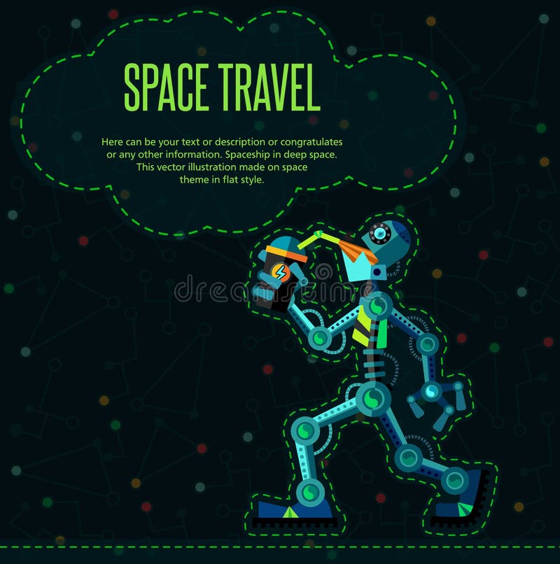 Deep space. Robots planet. stock vector. Illustration of cartoon - 56509458