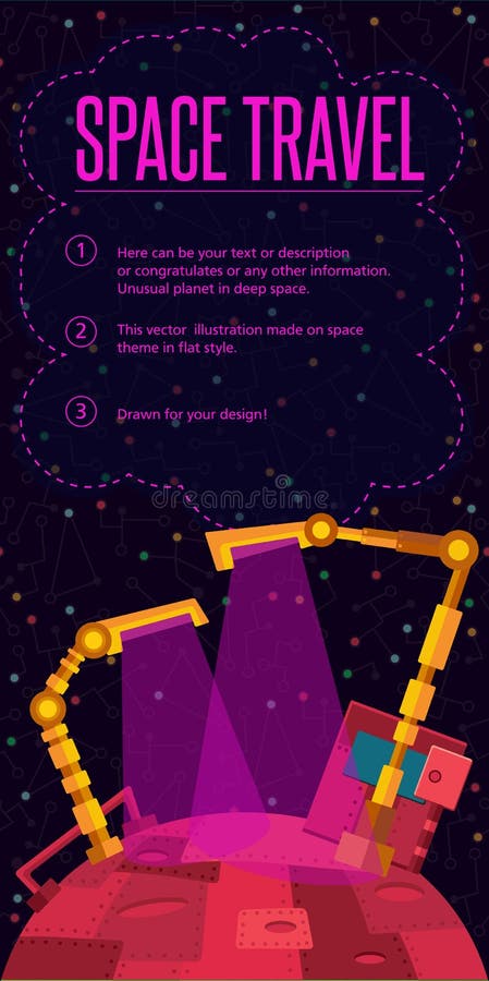 Deep space. Robots planet. stock vector. Illustration of gadget - 56509442