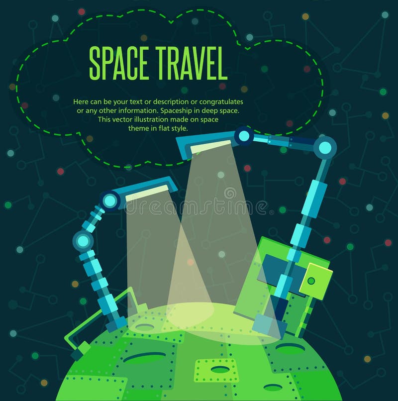 Deep space. Robots planet. stock vector. Illustration of metal - 56509447