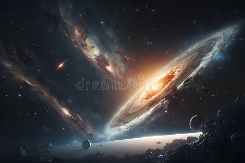 Deep Space Scene with Planets, Stars and Galaxies. Elements of this ...