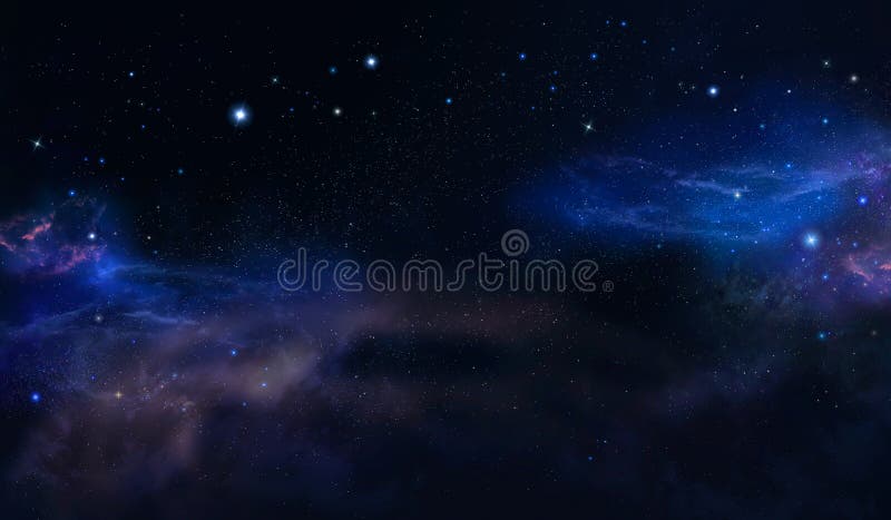 Deep Space, Starry Night Sky with Stars Stock Illustration ...