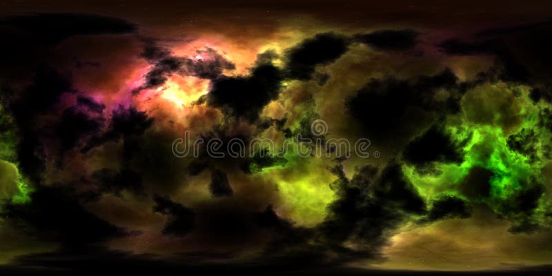 Deep Space Stars and Nebula 360 Degree Panorama Stock Illustration ...