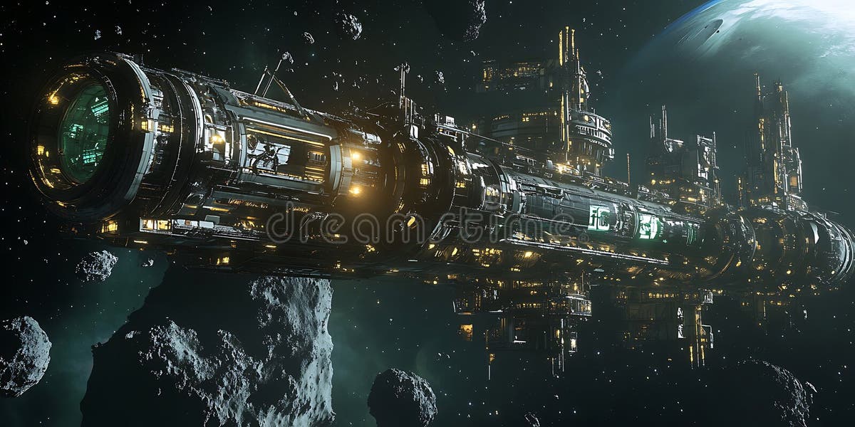 Futuristic Rotating Space Station Stock Illustrations – 134 Futuristic ...