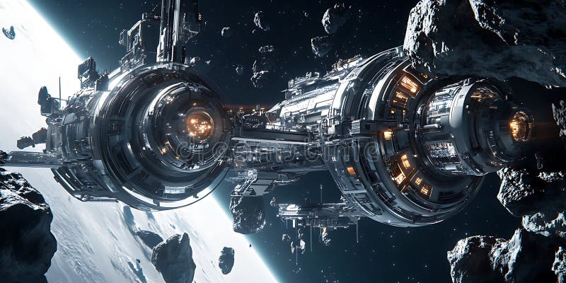 DeepSpace Station Blueprint with Rotating Modules for Futuristic SciFi ...