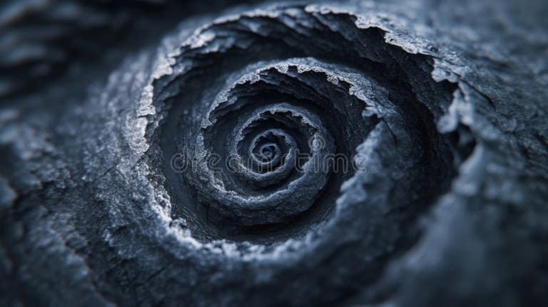 A Deep Spiral of Rough, Blackened Surface Stock Illustration ...