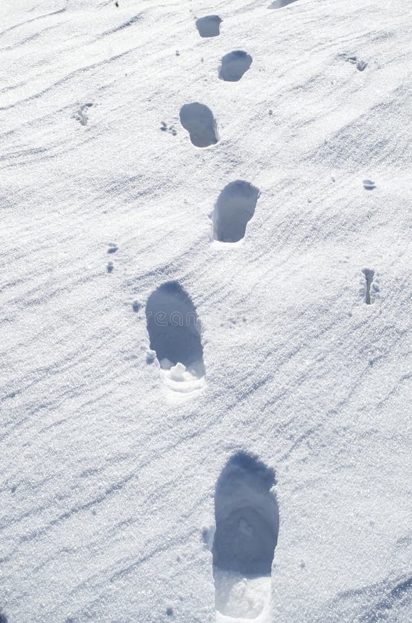 Deep Steps on Snow Bright Surface Stock Photo - Image of fresh, dint ...