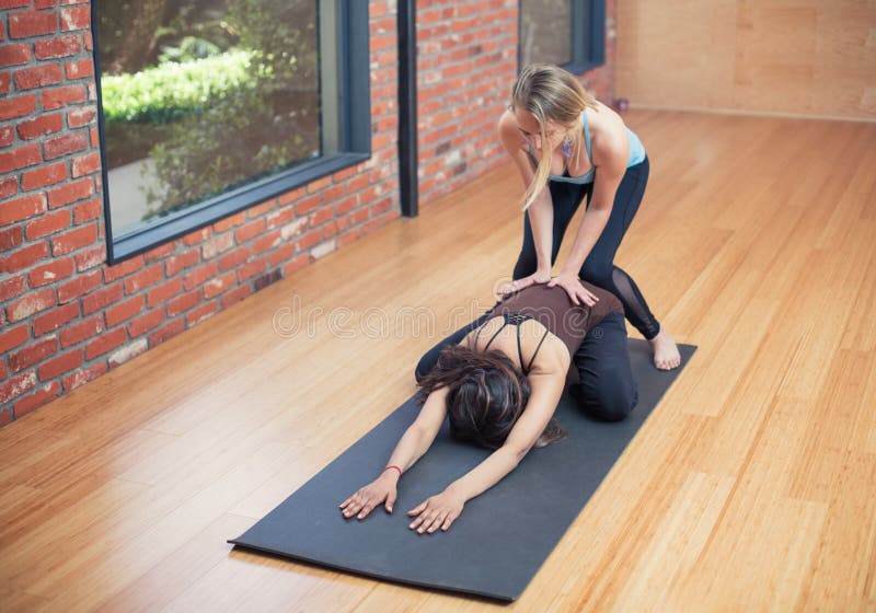 A Deep Stretch Yoga Practice: Two Multicultural Young Girls Practicing ...