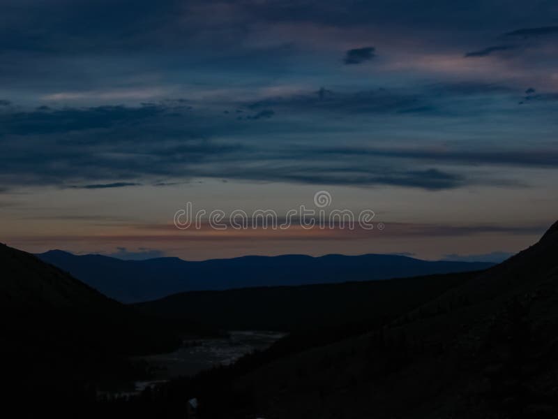 Deep Sunset in the Altai Mountains. Stock Photo - Image of wall, sunset ...