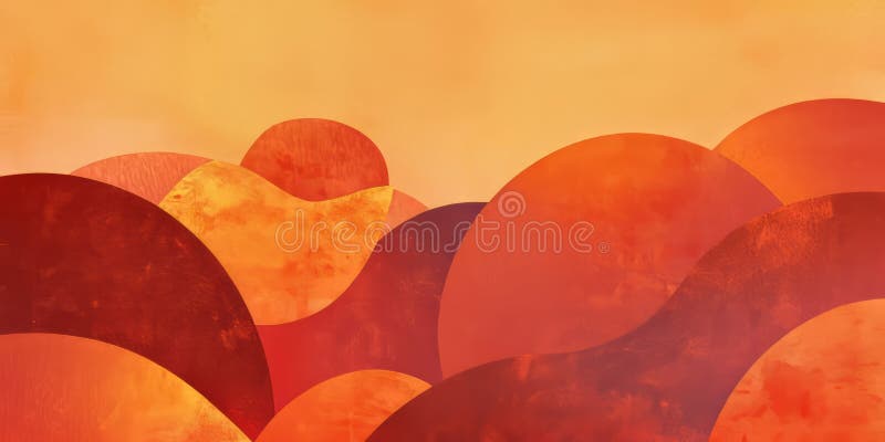 A Deep Sunset Orange Background with Abstract Shapes Layered on Top in ...