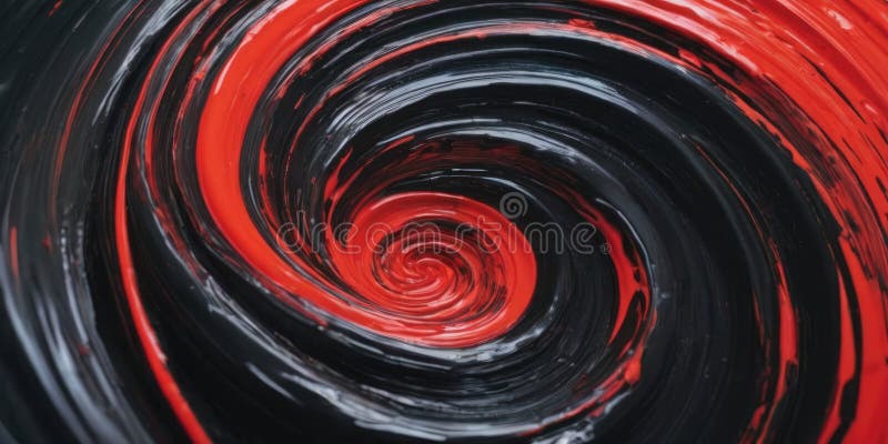 Deep Swirl of Red and Black Color. Liquid Paint Gradient and ...