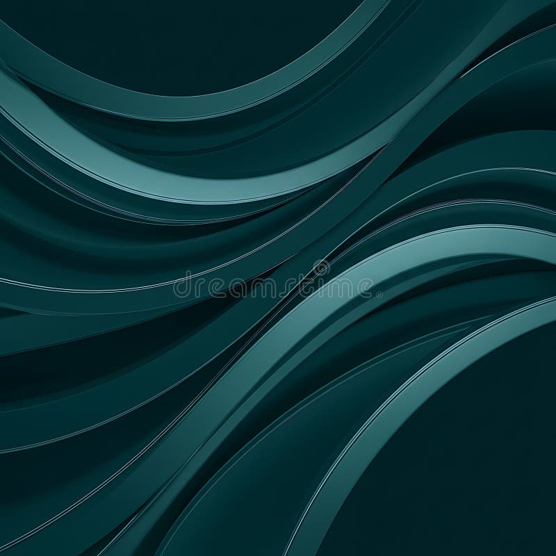 Deep Teal Abstract Curves Background Design Stock Illustration ...