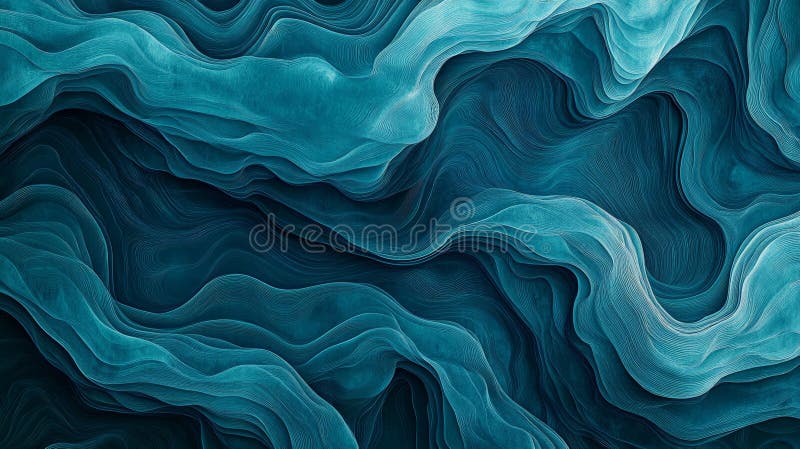 A Deep Teal Abstract Pattern with Organic, Water-inspired Shapes. the ...