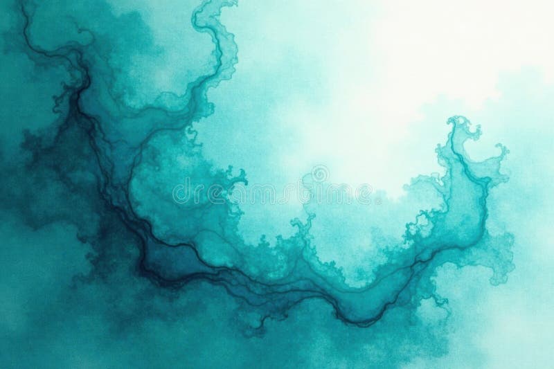 Deep Teal Abstract Watercolor, Swirling Design , Bold, Vibrant ...