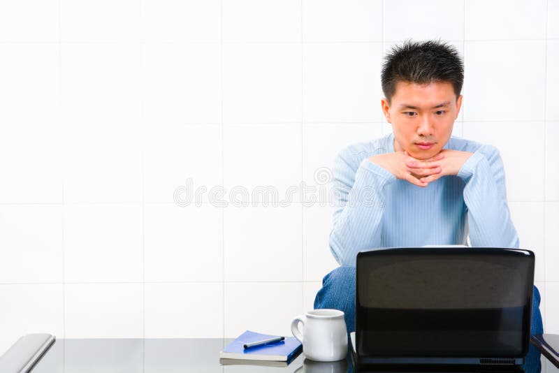 Deep thinking stock image. Image of asian, thoughtful - 8723239