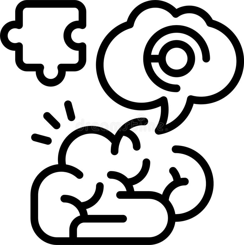 Deep Thinking Vector Icon stock vector. Illustration of skills - 388694064