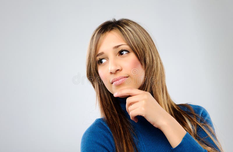 Deep in thought stock image. Image of attractive, female - 21795047