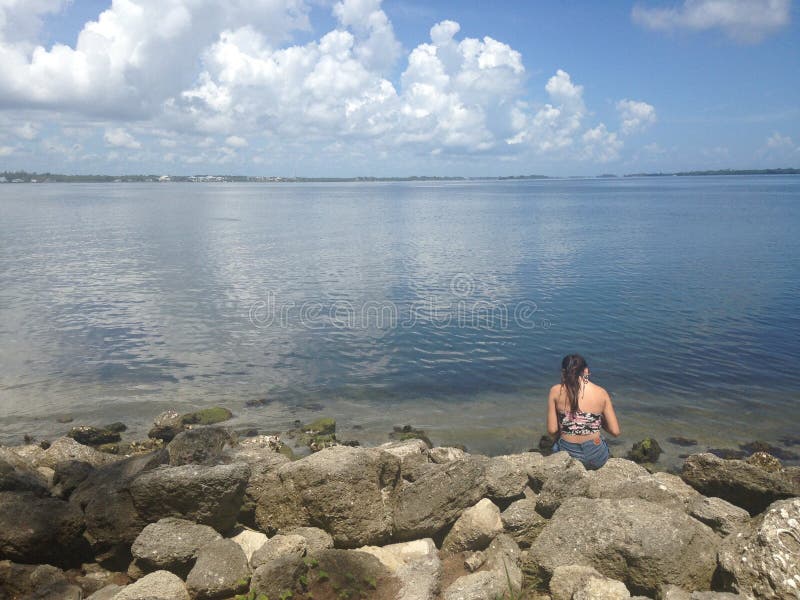 Deep in Thought stock image. Image of sitting, overlooking - 124185107