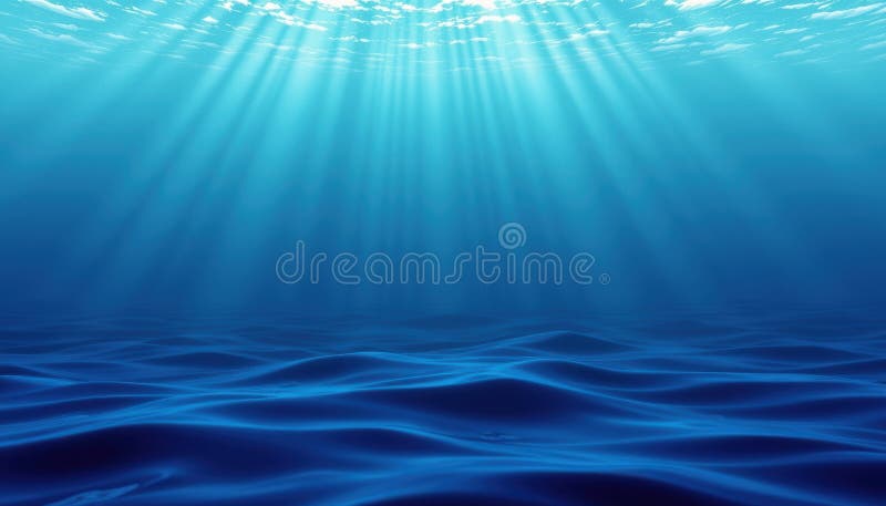 Deep Tide Gradient, Deep Sea Blue To Soft Turquoise with Underwater ...