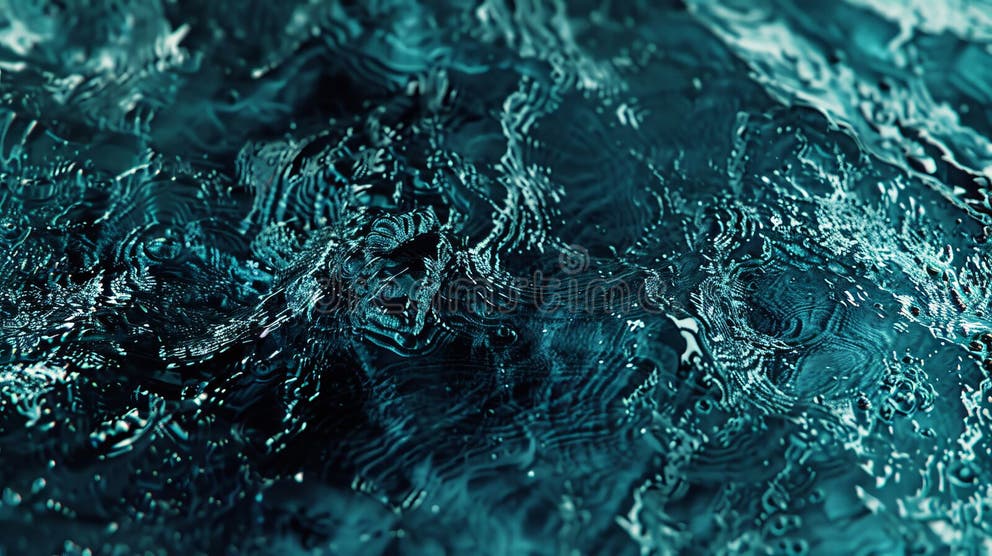 Deep Turquoise Water Texture: Abstract Liquid Motion Background Stock ...