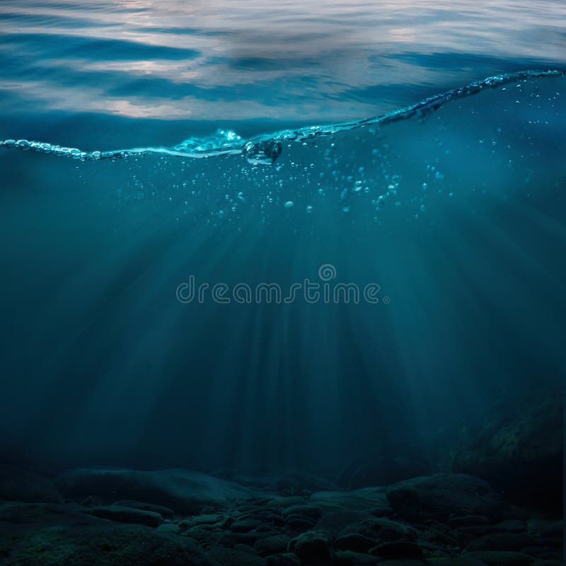 Deep Underwater, Abstract Marine Background. Stock Image - Image of ...