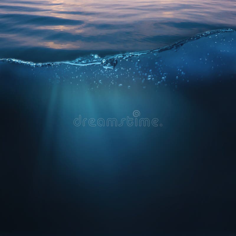 Deep Underwater, Abstract Marine Background. Stock Image - Image of ...