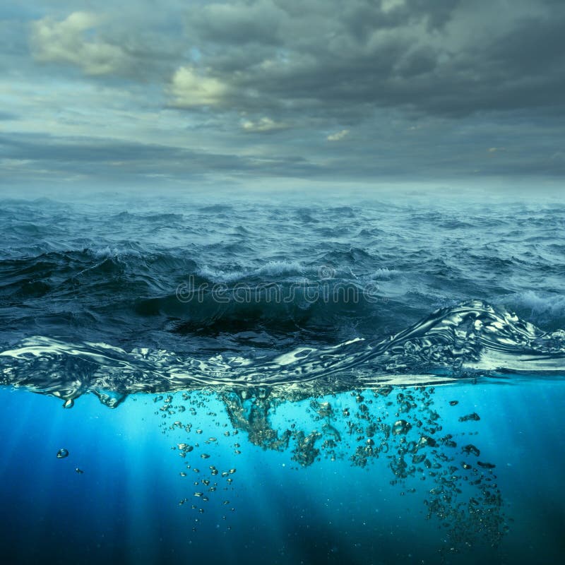 Deep Underwater, Abstract Marine Background. Stock Photo - Image of ...