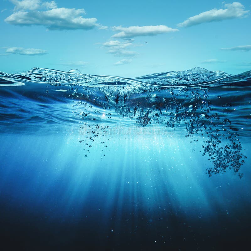 Deep Underwater, Abstract Marine Background. Stock Image - Image of ...