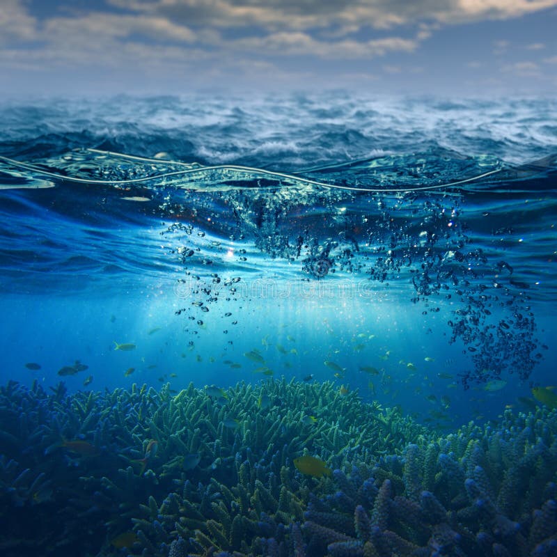 Deep Underwater, Abstract Marine Background. Stock Photo - Image of ...