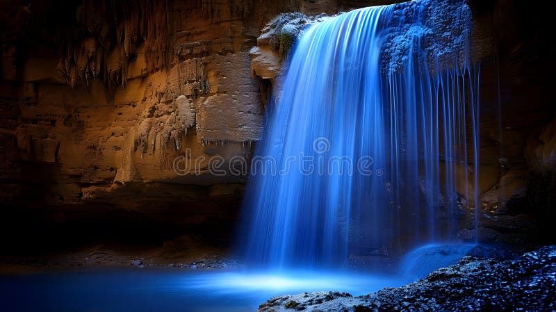 Deep Underwater Chasm with Blue Sunlight Stock Photo - Image of diving ...