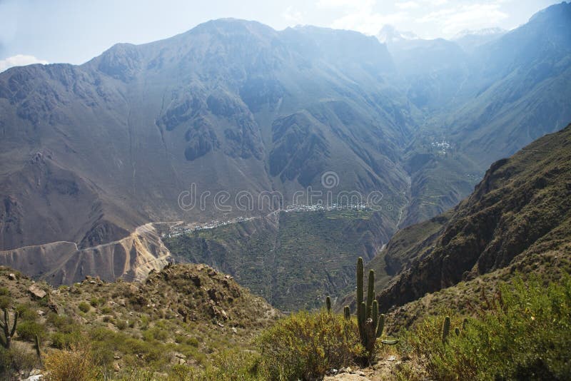 Deep Valley Colca Canyon, Peru Stock Image - Image of valley ...