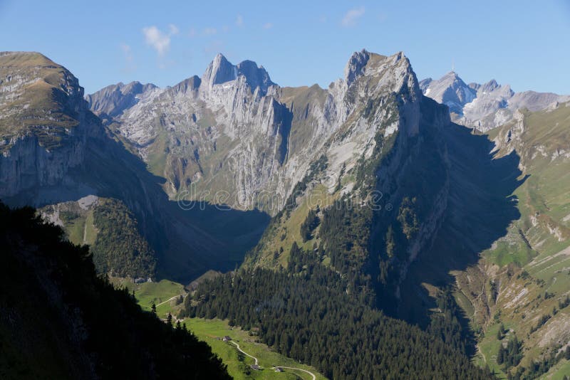 Deep Valley at Saentis, Switzerland Stock Image - Image of valley ...