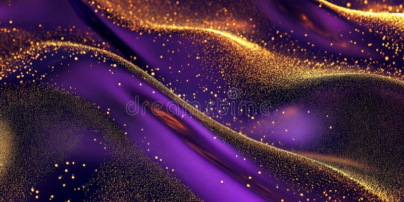 Deep Violet Gold Gradient Background Glowing Metallic Textures Stock ...