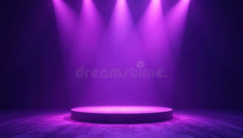 Deep Violet Stage, Hazy Beams Creating Textured Backdrop, Violet ...