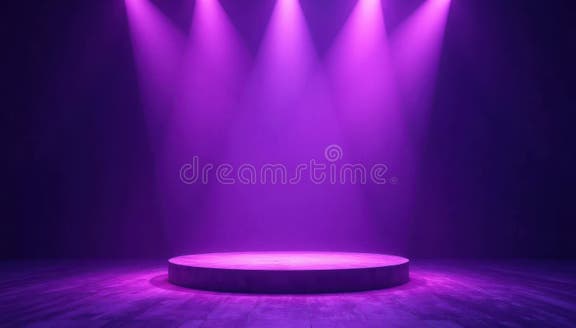 Deep Violet Stage, Hazy Beams Creating Textured Backdrop, Violet ...