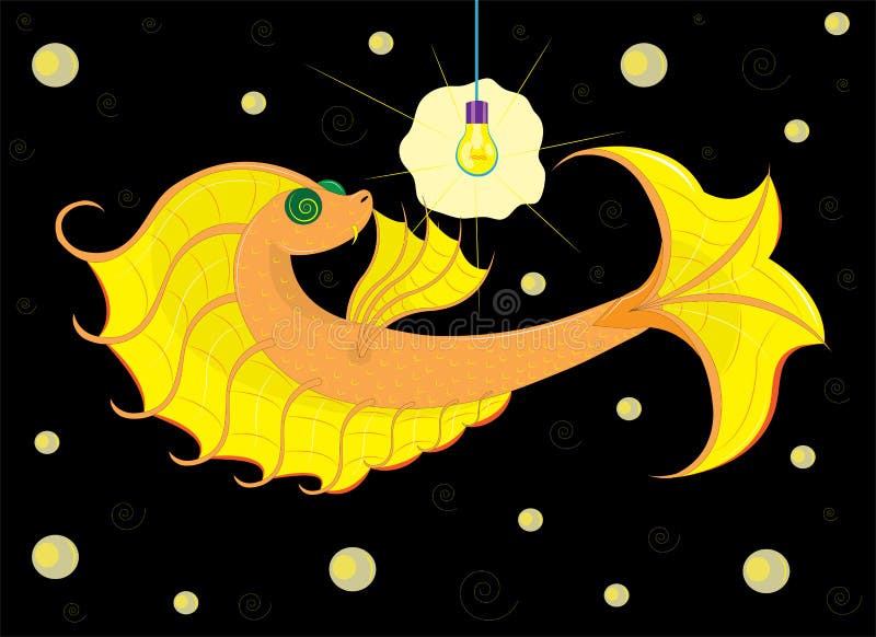 Fish lamp cartoon stock illustration. Illustration of rare - 33583382