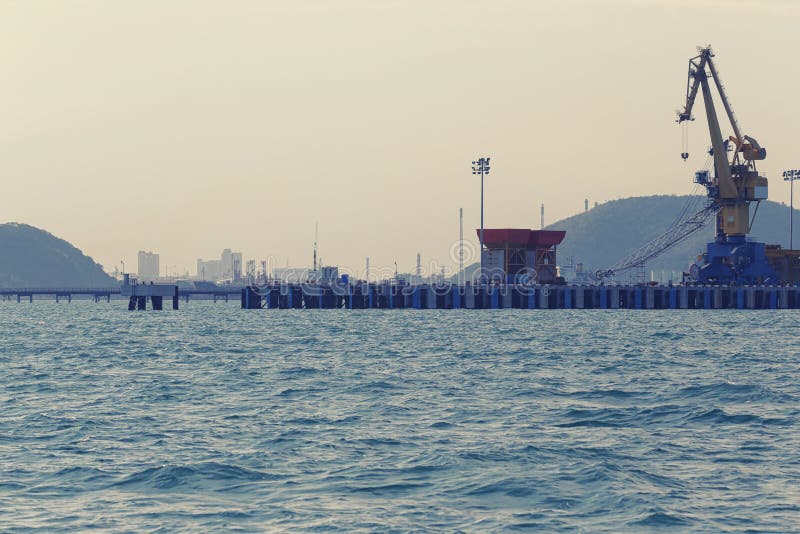 Deep Water Port in the Sea. Stock Image - Image of vessel, global: 94483911