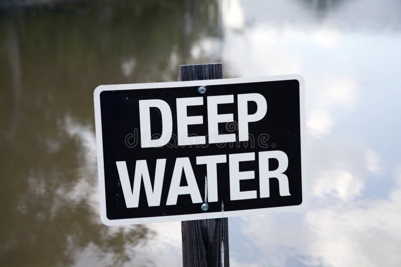 Danger Deep Water No Swimming Sign Stock Photo - Image of advising ...