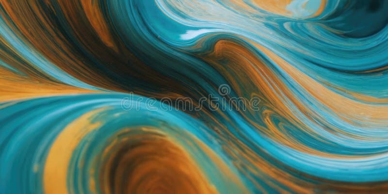 Deep Waves Blend Blue and Orange Gradient. Liquid Paint Gradient and ...
