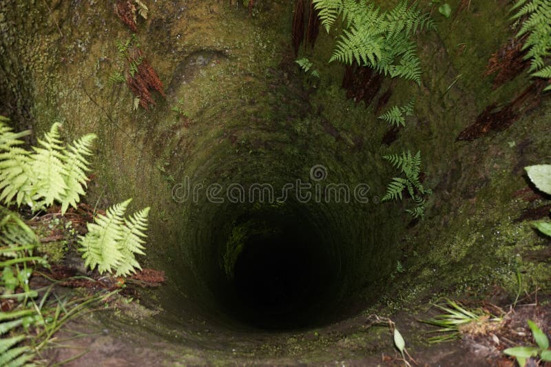 A Deep Well for Water Carved into the Rock. Stock Photo - Image of ...