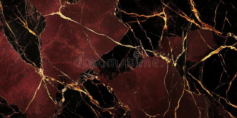 Deep Wine-red Marble Background with Gold and Black Veins, Rich and ...