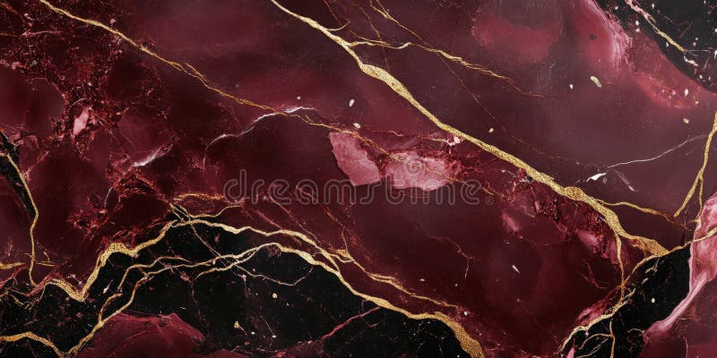 Deep Wine Red Marble Background Gold Black Veins Rich Dramatic ...