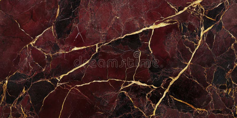 Deep Wine-red Marble Background with Gold and Black Veins, Rich and ...