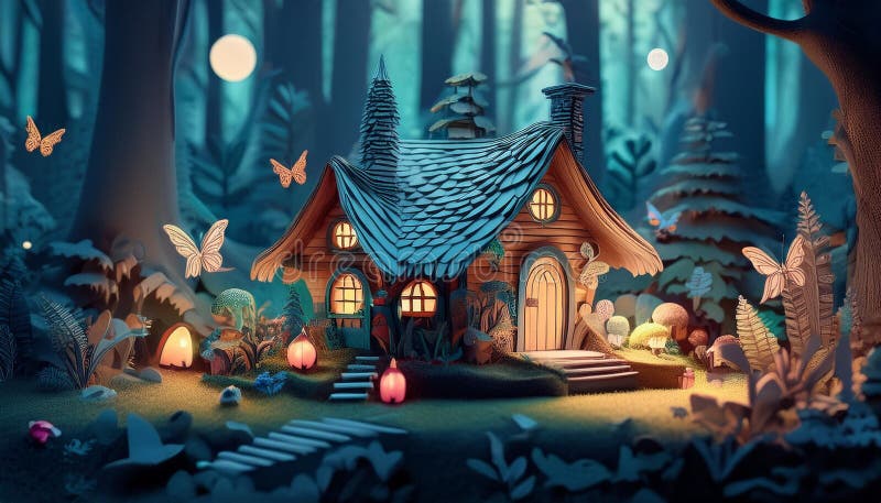 Deep in the Woods, a Miniature Abode Houses Magical Sprites, Surrounded ...