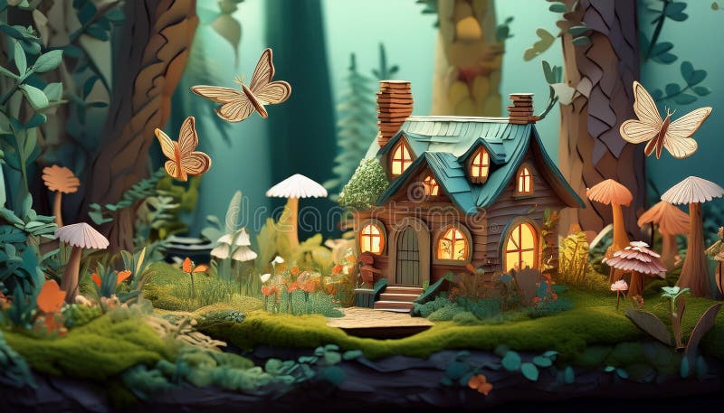 Deep in the Woods, a Miniature Abode Houses Magical Sprites, Surrounded ...
