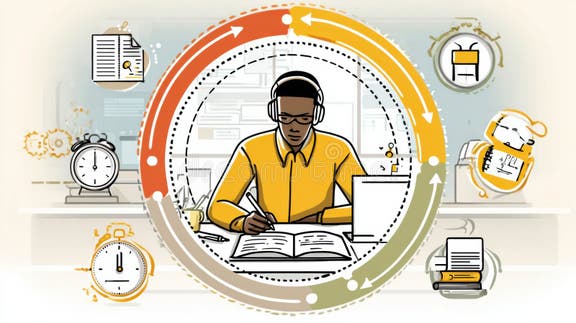 Deep Work Routine Infographic Illustrating Focus Techniques with Icons ...