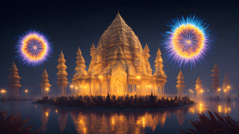 Deepavali Festival of Lights Art Stock Illustration - Illustration of ...