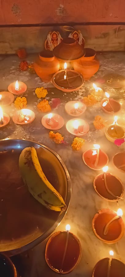 Deepawali Celebration with Lots of Diye for Lighting Stock Image ...